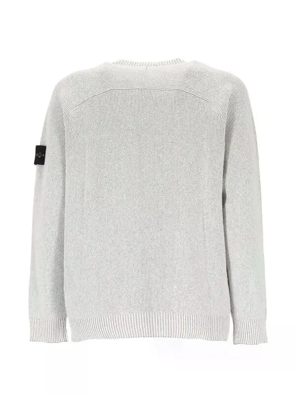 Stone Island Compass Logo Ribbed Sweater - Grey