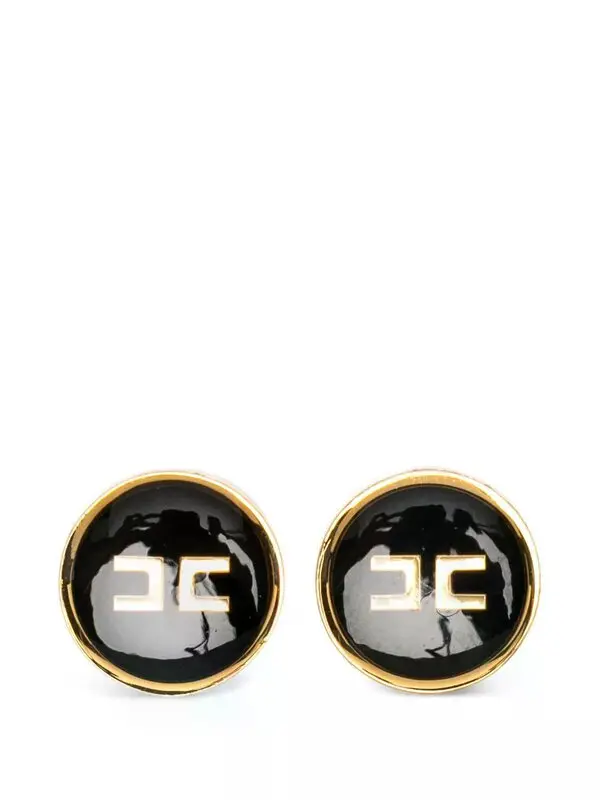 Elisabetta Franchi Logo-detail Earrings - Black