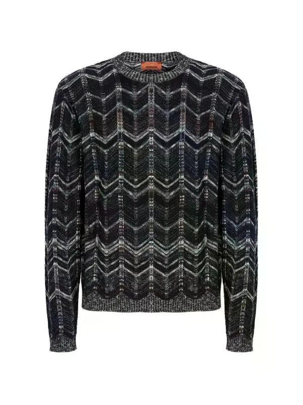 Missoni Chevron-pattern Crew-neck Sweater - Blue