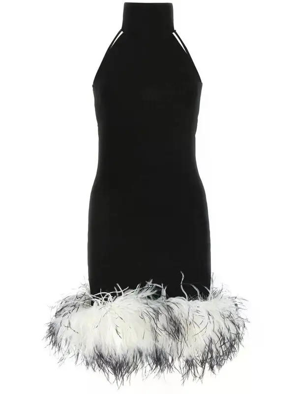 VERGUENZA Mini Dress With Feather Detailing