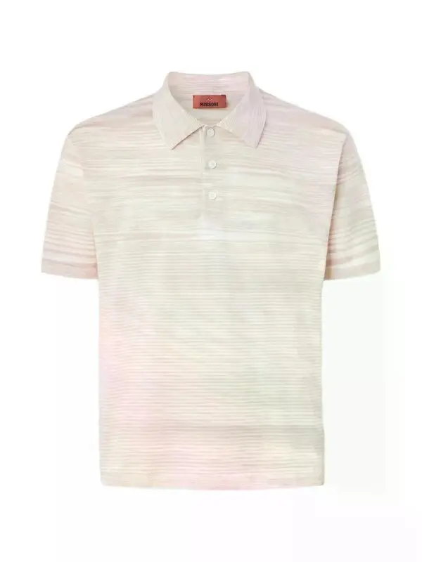 Missoni Striped Short-sleeve Polo Shirt - Neutrals