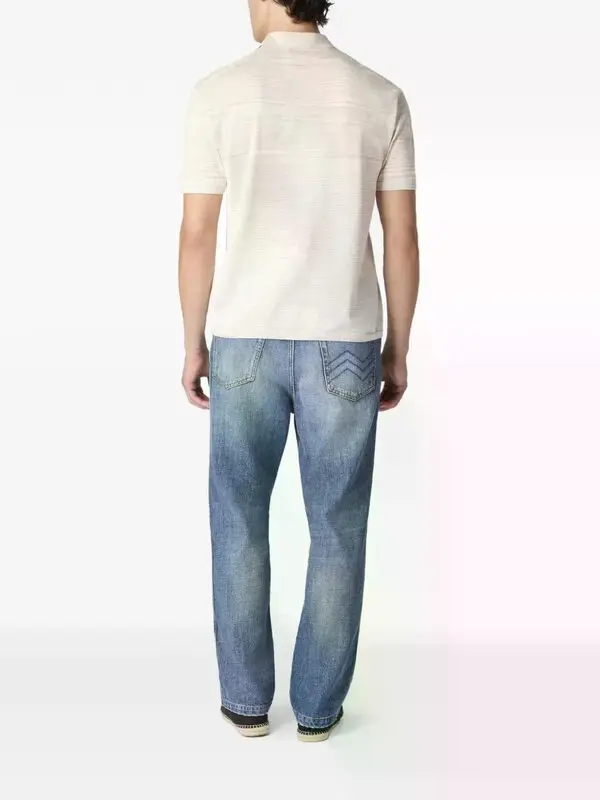 Missoni Striped Short-sleeve Polo Shirt - Neutrals
