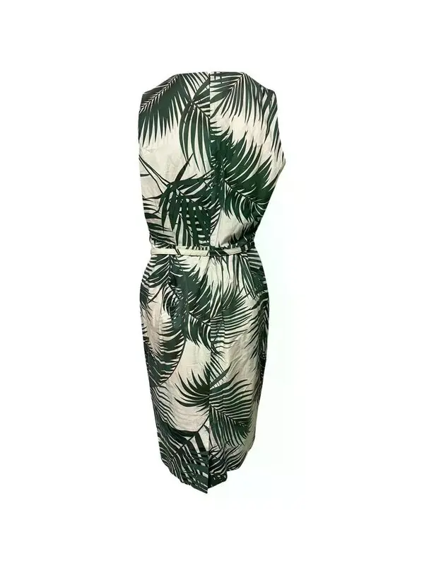 Max Mara Tropical Print Belted Dress