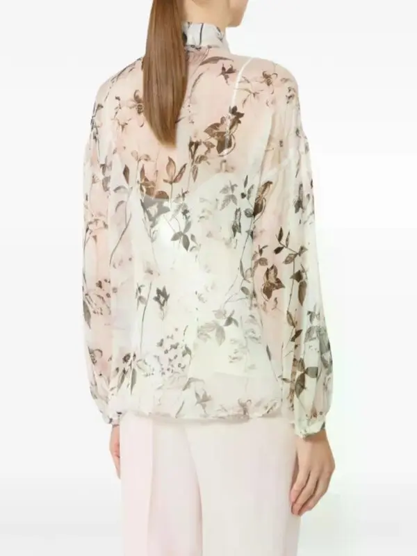 Max Mara Floral Bow Blouse