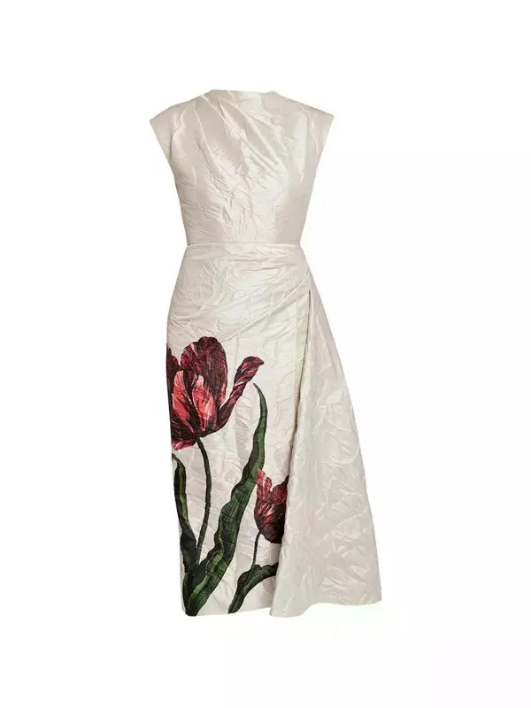 Erdem Floral Print Midi Dress - Neutrals