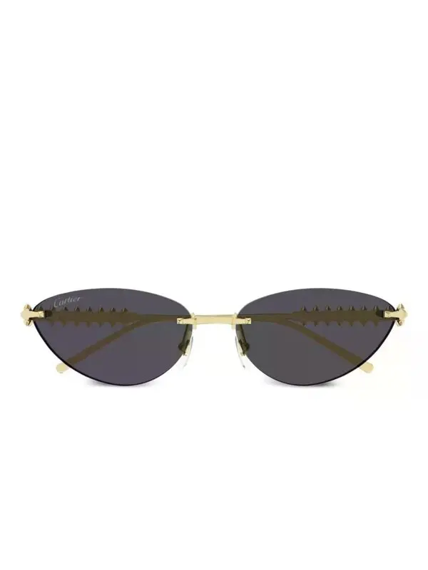 CARTIER Geometric-frame Sunglasses - Gold