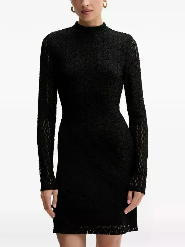 Bardot Textured High-neck Mini Dress