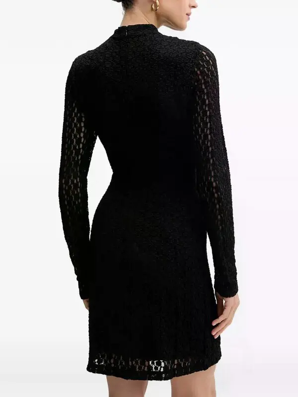 Bardot Textured High-neck Mini Dress