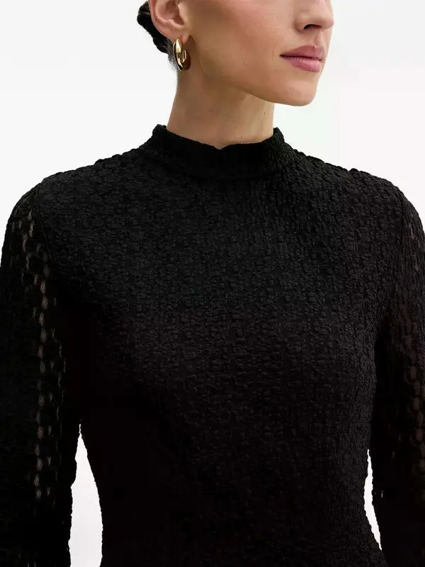 Bardot Textured High-neck Mini Dress