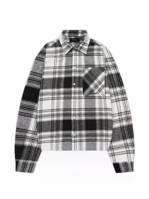 RETERNITY Plaid Flannel Logo-print Shirt