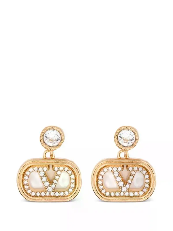 Valentino Garavani V-logo Embellished Earrings - Gold