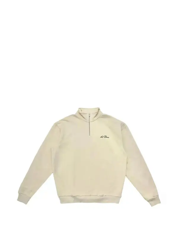 LES DEUX Embroidered Half-zip Sweatshirt