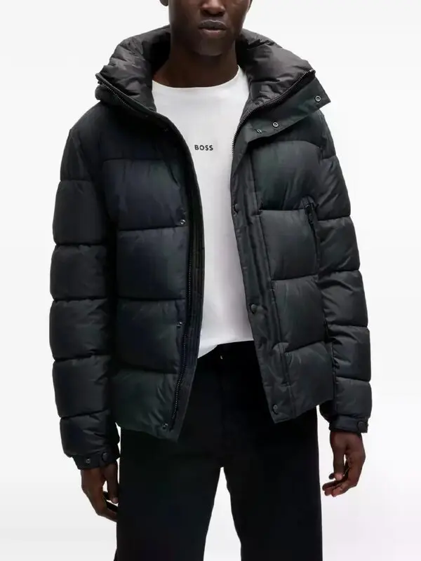 BOSS Hooded Puffer Jacket - Black