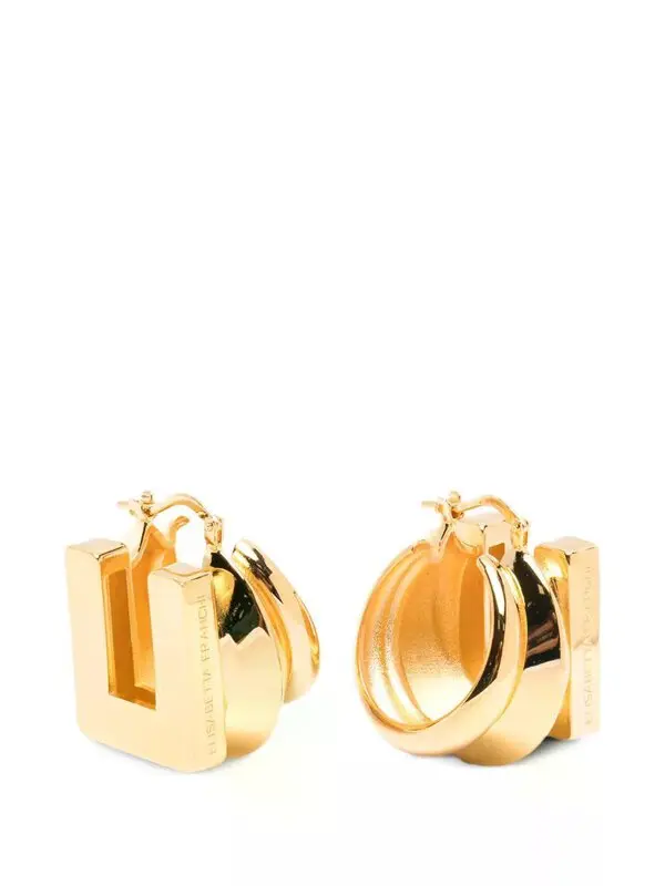 Elisabetta Franchi Stacked-effect Geometric Earrings - Gold