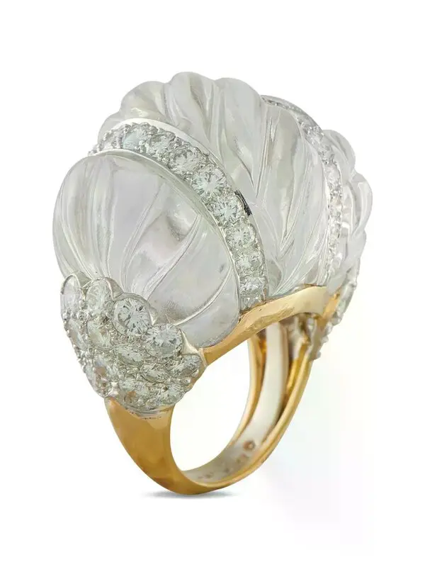 David Webb Diamond And Rock Crystal Ring - White