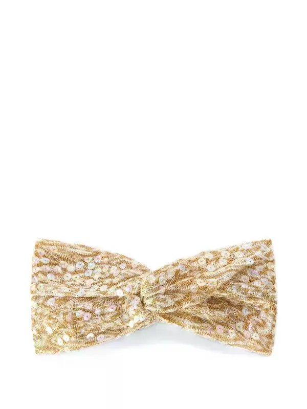 Missoni Sequin-embellished Twisted Headband - Gold