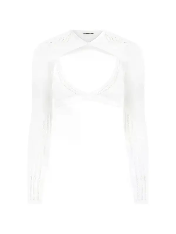 Manière De Voir Knitted Overlay Top - White