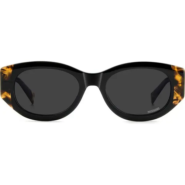 Missoni 52mm Oval Sunglasses - Black Havana/grey