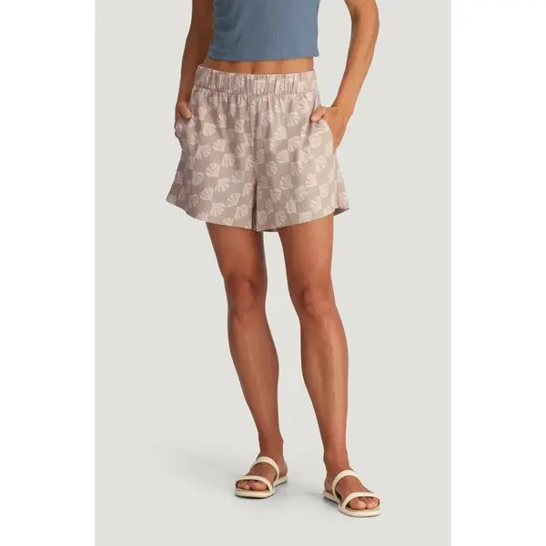 FREE FLY Sullivan's 4" Shorts - Sea Scallop Print Desert Tan