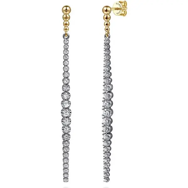 GABRIEL & CO. Diamond Linear Drop Earrings - Two Tone