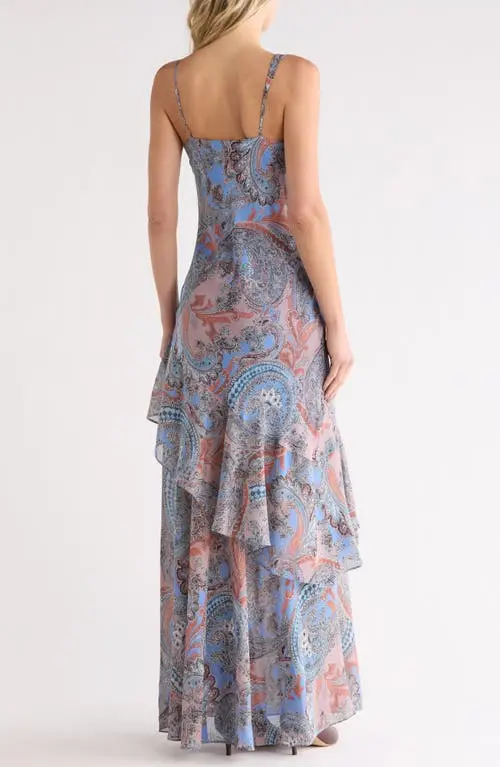 L'Agence Viola Asymmetric Tiered Gown