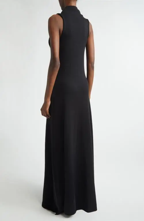 TOM FORD Cowl Neck Wool Blend Piqué Knit Dress - Black