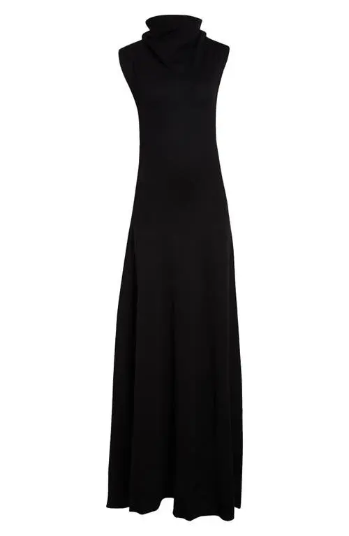 TOM FORD Cowl Neck Wool Blend Piqué Knit Dress - Black