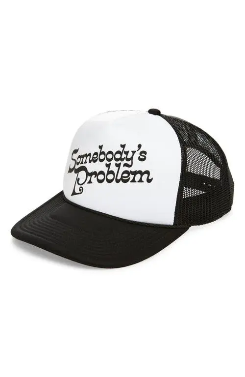 LOCAL BEACH Somebody's Problem Trucker Hat - Black/white