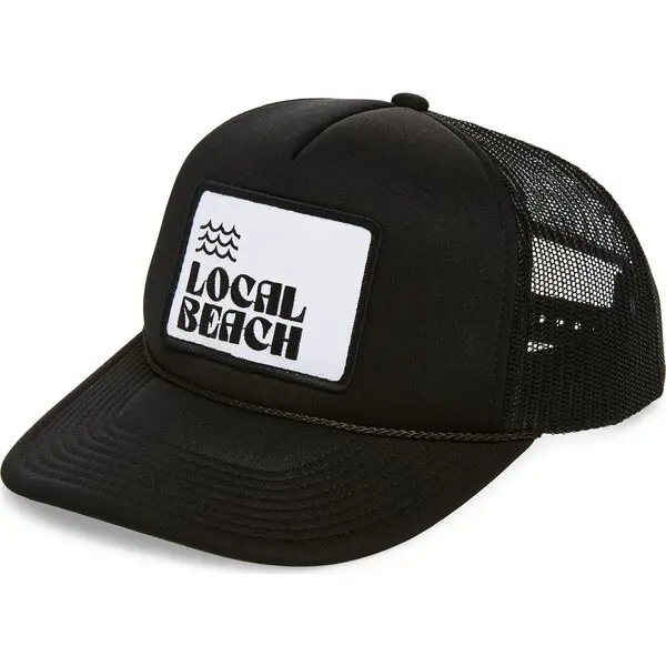 LOCAL BEACH Logo Patch Trucker Hat - Black