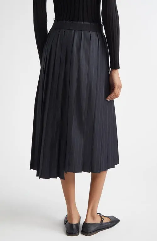 NACKIYE Joan Pinstripe Stretch Wool-blend Skirt