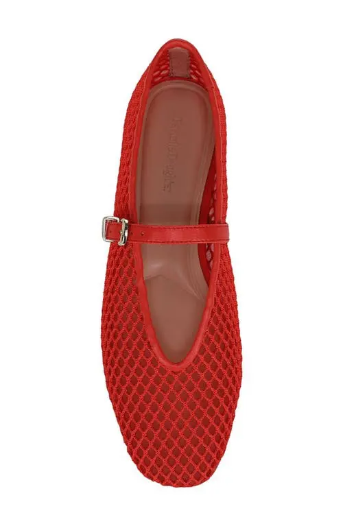 FAVORITE DAUGHTER Margot Mesh Mary Jane Flat - Tomato