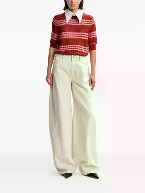 Essentiel Antwerp Striped T-shirt With Embellished Collar