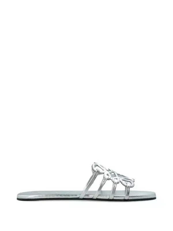 Loewe Cut-out Detail Flat Sandals - Silver