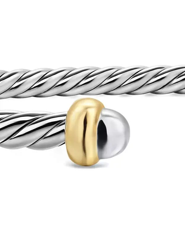 David Yurman 14kt Yellow Gold And -tone Cable Flex Bracelet