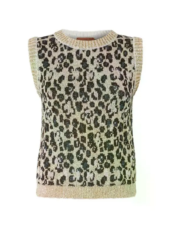 Missoni Sleeveless Knitted Vest With Animal Print