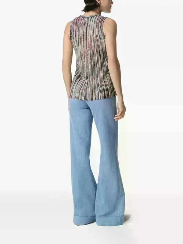 Missoni Striped Sequin-embellished Top - Black