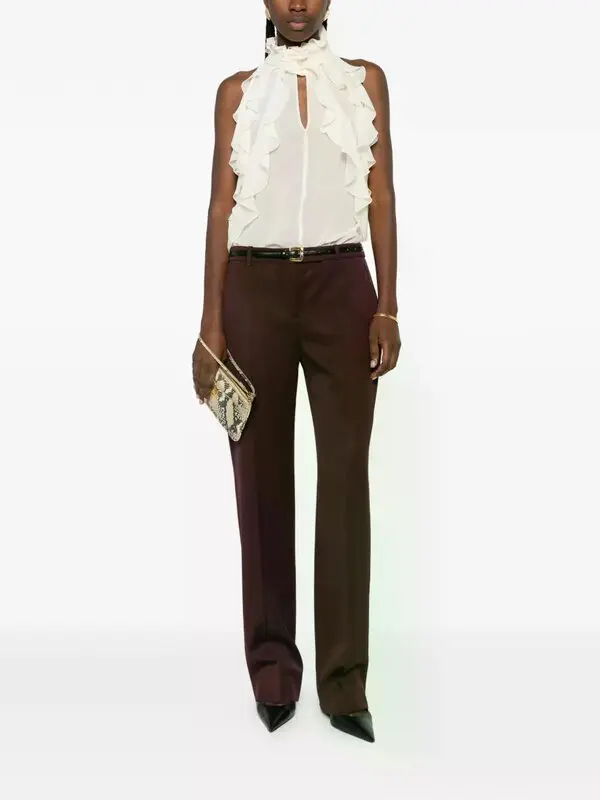 Alexander McQueen Ruffled Sleeveless Blouse - Neutrals