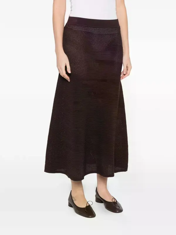 P.a.r.o.s.h Elastic-waist Midi Skirt - Brown