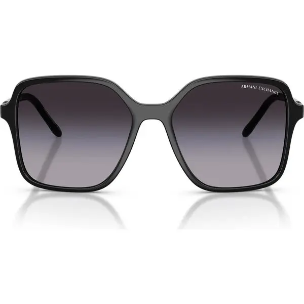 Armani Exchange 53mm Butterfly Sunglasses - Shiny Black/grey