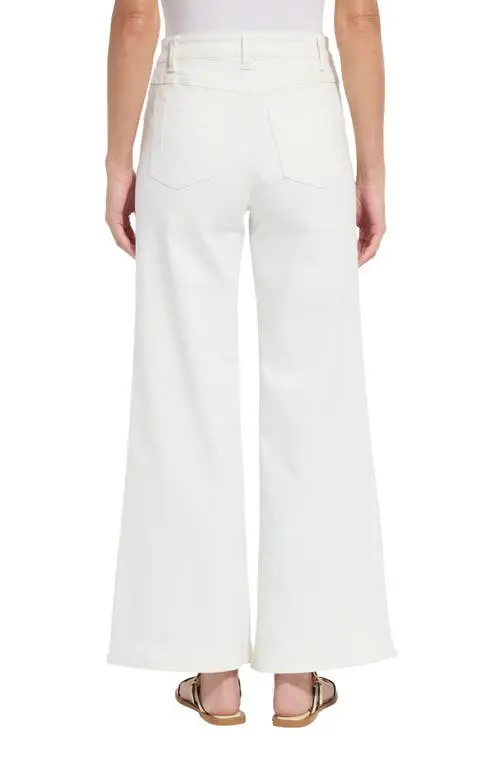 Lyssé Iris Flat Front Wide Leg Jeans - Ecru White
