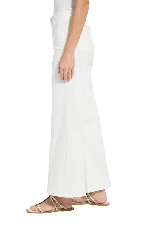 Lyssé Iris Flat Front Wide Leg Jeans - Ecru White