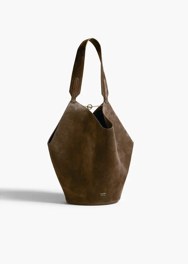 Khaite Small Lotus Suede Tote - Cedar