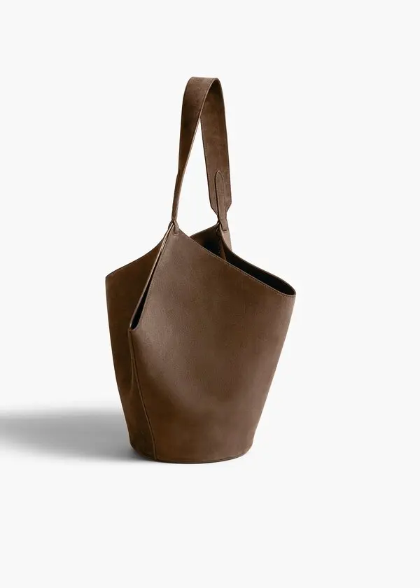 Khaite Small Lotus Suede Tote - Cedar