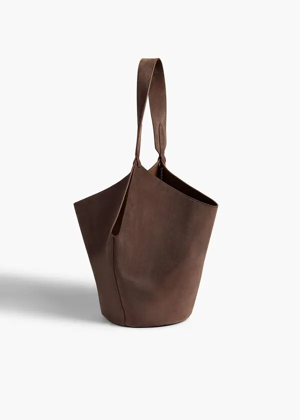 Khaite Small Lotus Suede Tote - Cedar