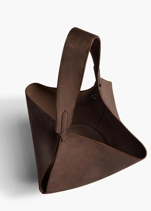 Khaite Small Lotus Suede Tote - Cedar