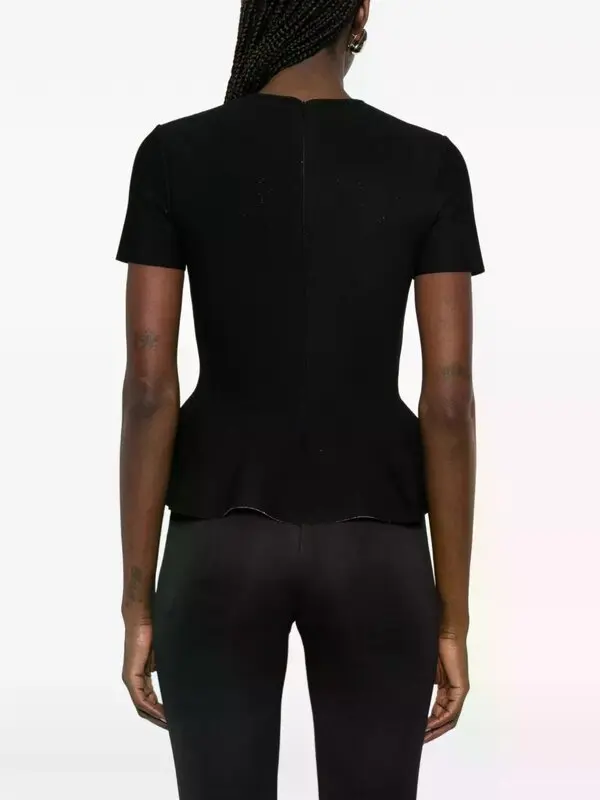 Alexander McQueen Jacquard Peplum Hem T-shirt