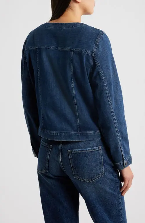 Eileen Fisher Round Neck Denim Jacket