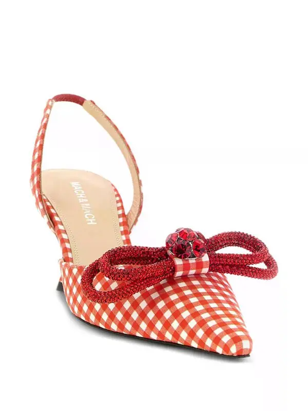 Mach & Mach Bow-detail Pattern Pumps - Red