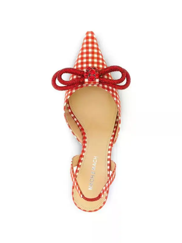 Mach & Mach Bow-detail Pattern Pumps - Red