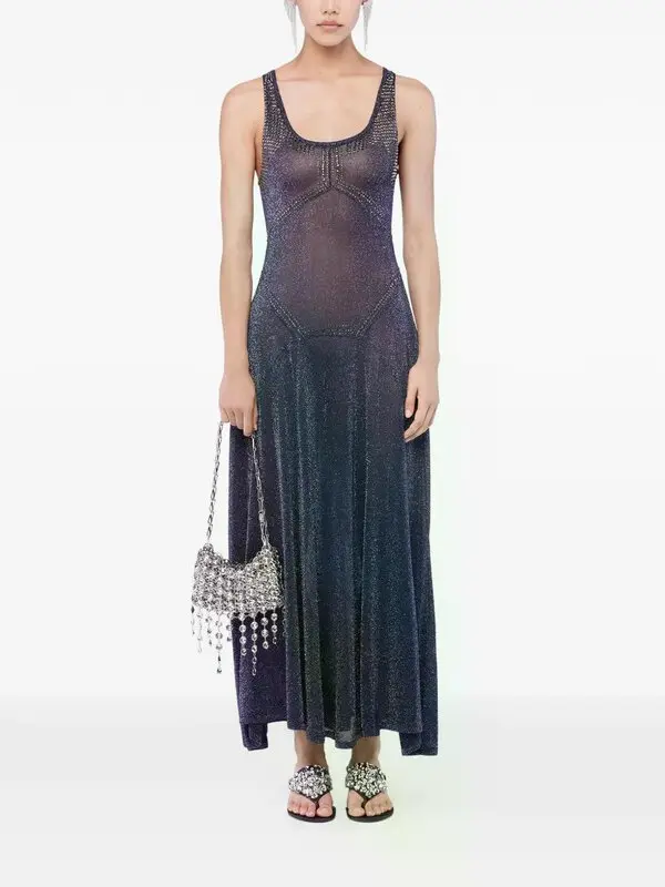 Rabanne Flared Hotfix Knit Dress